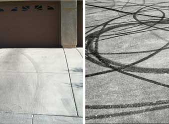 Tire Marks on a Concrete Driveway: Real Cause